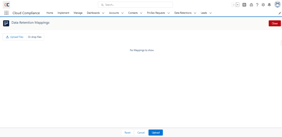 Import/Export Data Retention mappings - Cloud Compliance