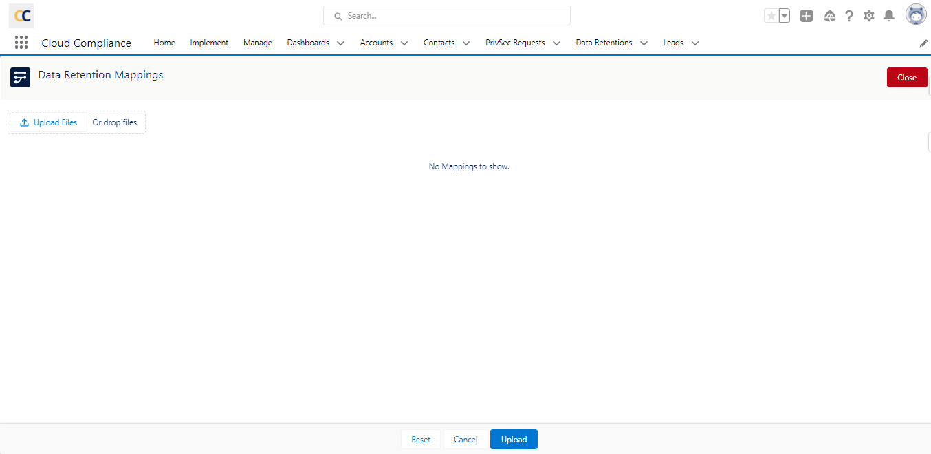 Import/Export Data Retention mappings - Cloud Compliance